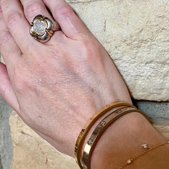 Raquel Welch | Jewelry | 8k Diamond Quatrefoil 925 Ring By Raquel Welch ...